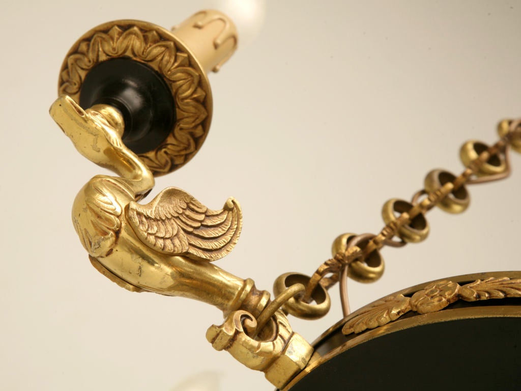 Vintage French Tole Empire Style 6 Light Chandelier at 1stDibs