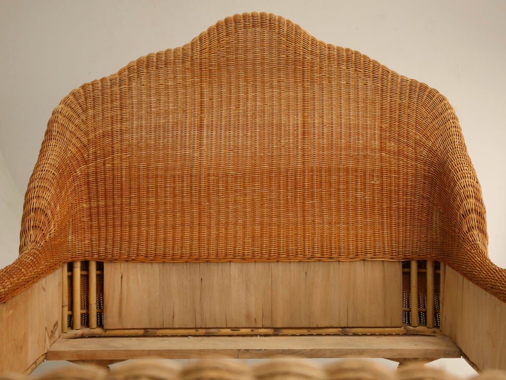 Vintage French Woven Wicker Bed at 1stDibs