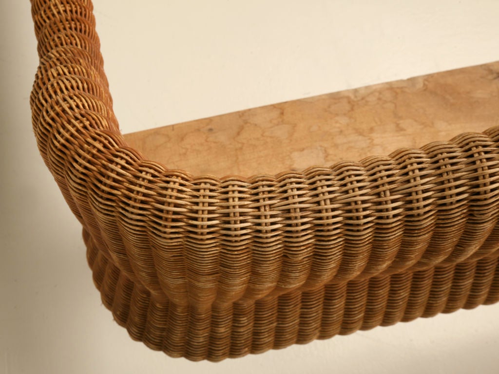 Vintage French Woven Wicker Bed at 1stDibs