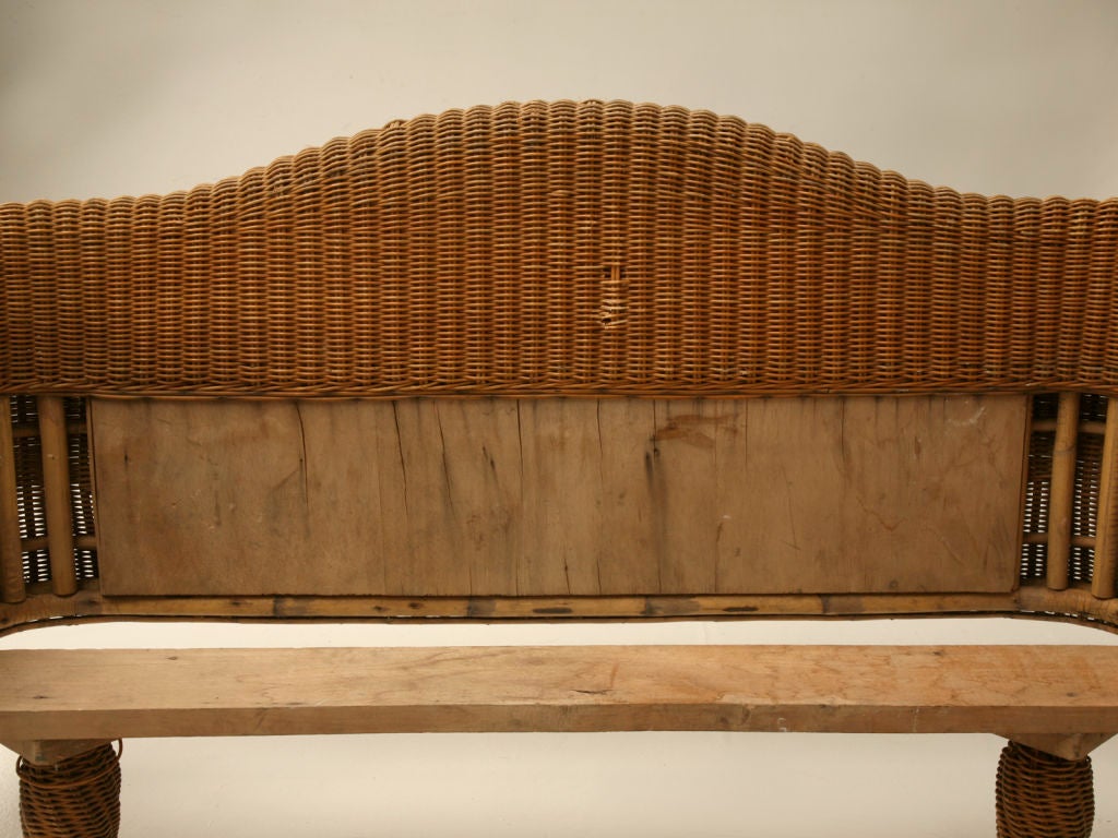 Vintage French Woven Wicker Bed at 1stDibs