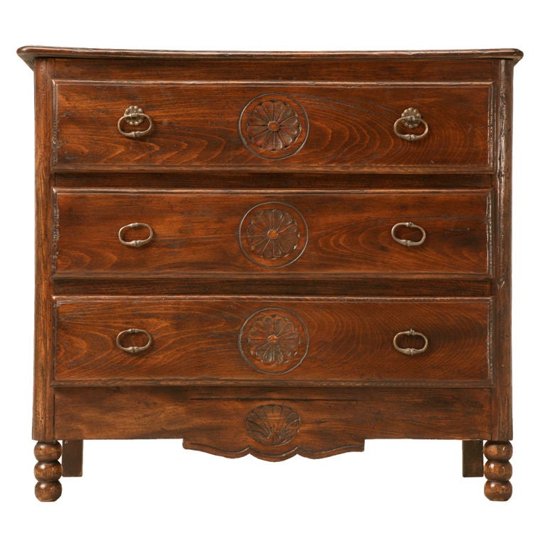 Rustic Antique French Country 3 Drawer Commode at 1stDibs