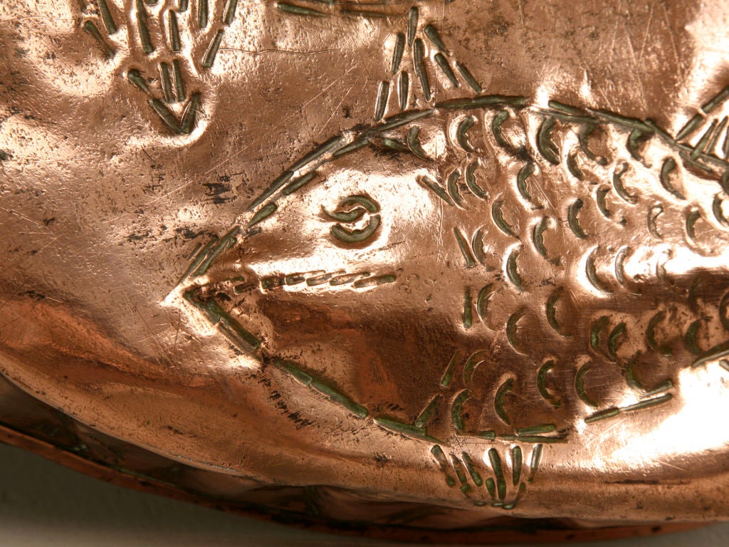 Old Copper Fish Decorated Food or Terrine Mold with Zinc Lining at 1stDibs