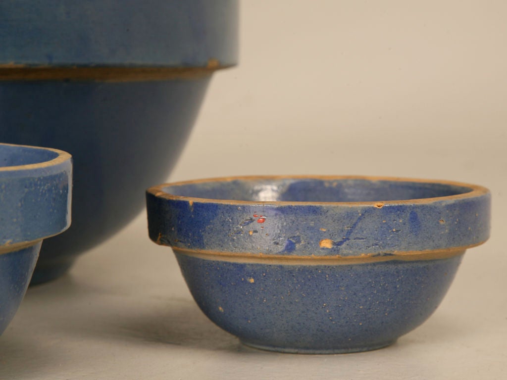 Set of Six Vintage American Pottery Dutch Blue Nesting Bowls at 1stDibs