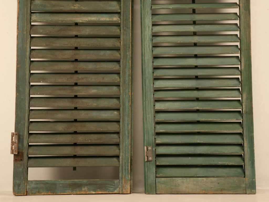 Great Pair of Antique English Original Paint Plantation Shutters at 1stDibs