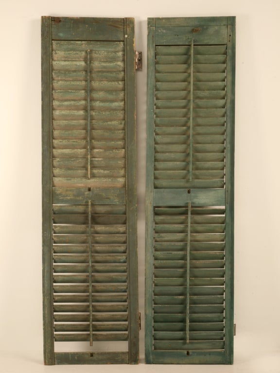 Great Pair of Antique English Original Paint Plantation Shutters at 1stDibs