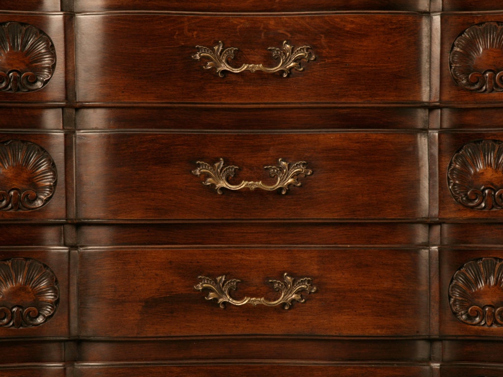 Vintage French LXV Commode w/Rococo Shell Motif and Marble Top at 1stDibs