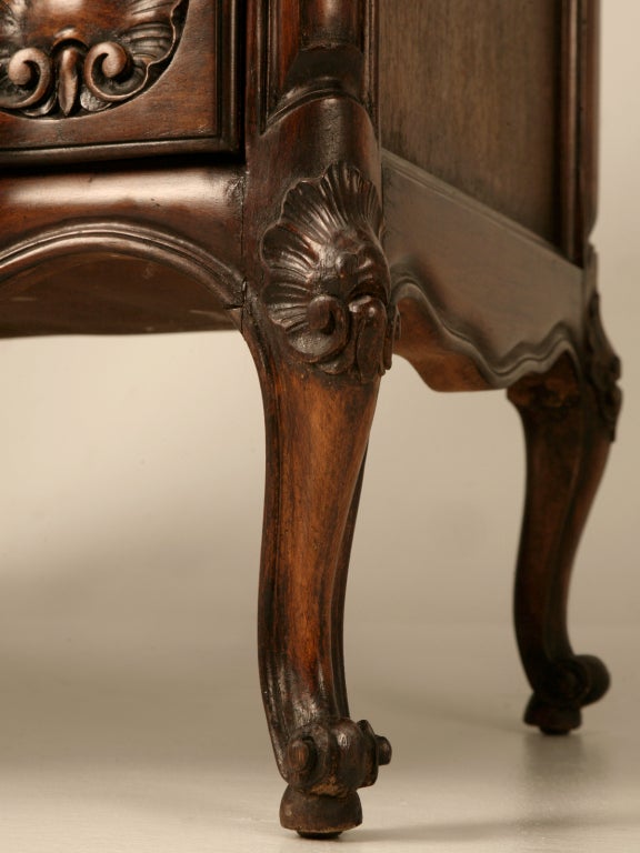 Vintage French LXV Commode w/Rococo Shell Motif and Marble Top at 1stDibs