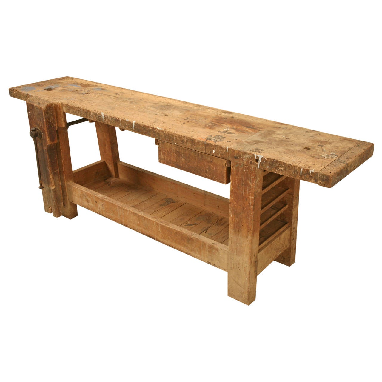 Antique French Workbench or Console Table at 1stDibs
