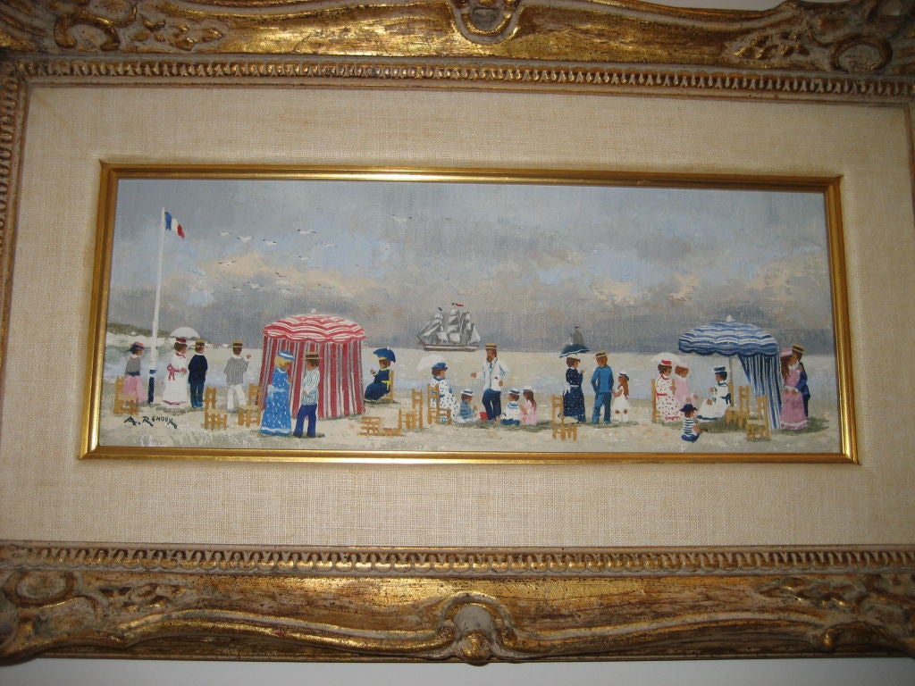 Set of Six Framed Oil Paintings by Andre Renoux at 1stDibs