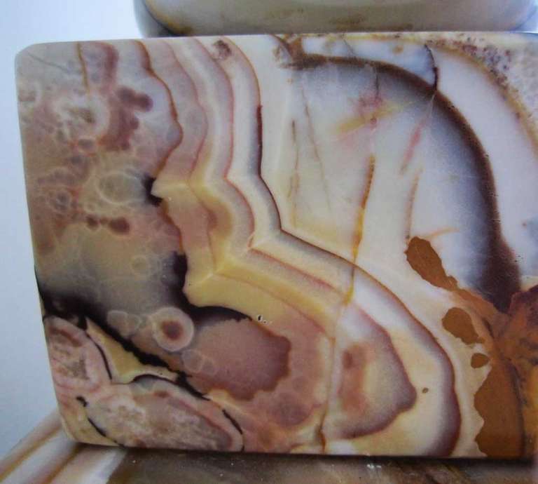 Pair of Antique Agate Lamps at 1stDibs