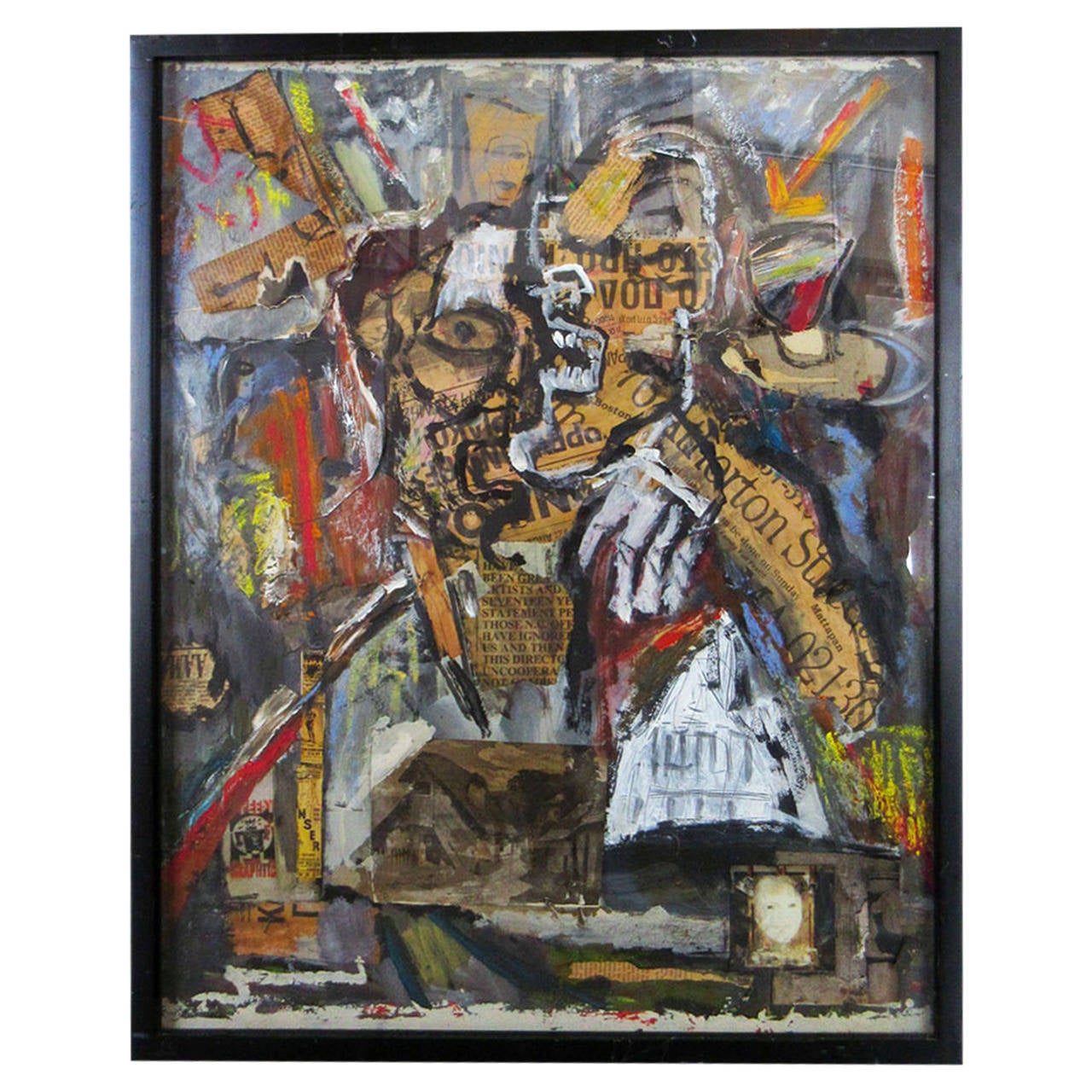 Bold Abstract Expressionist Collage - Mixed Media at 1stDibs