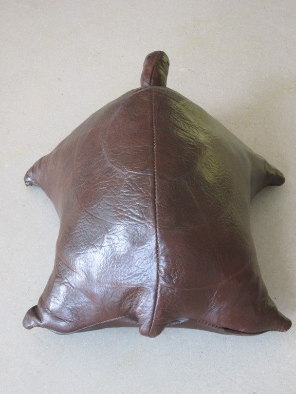 Vintage Leather Turtle Ottoman at 1stDibs