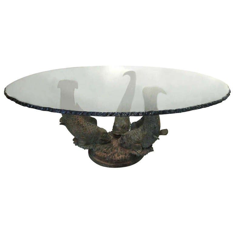 Bronze Koi Fish Center Table at 1stDibs