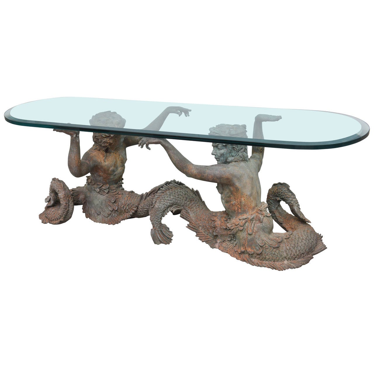 Sculptural Bronze Merman Coffee Table at 1stDibs