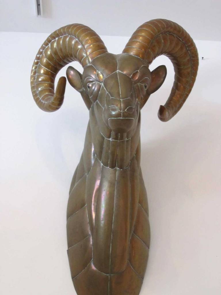 Large Sergio Bustamante Ram Trophy Mount at 1stDibs