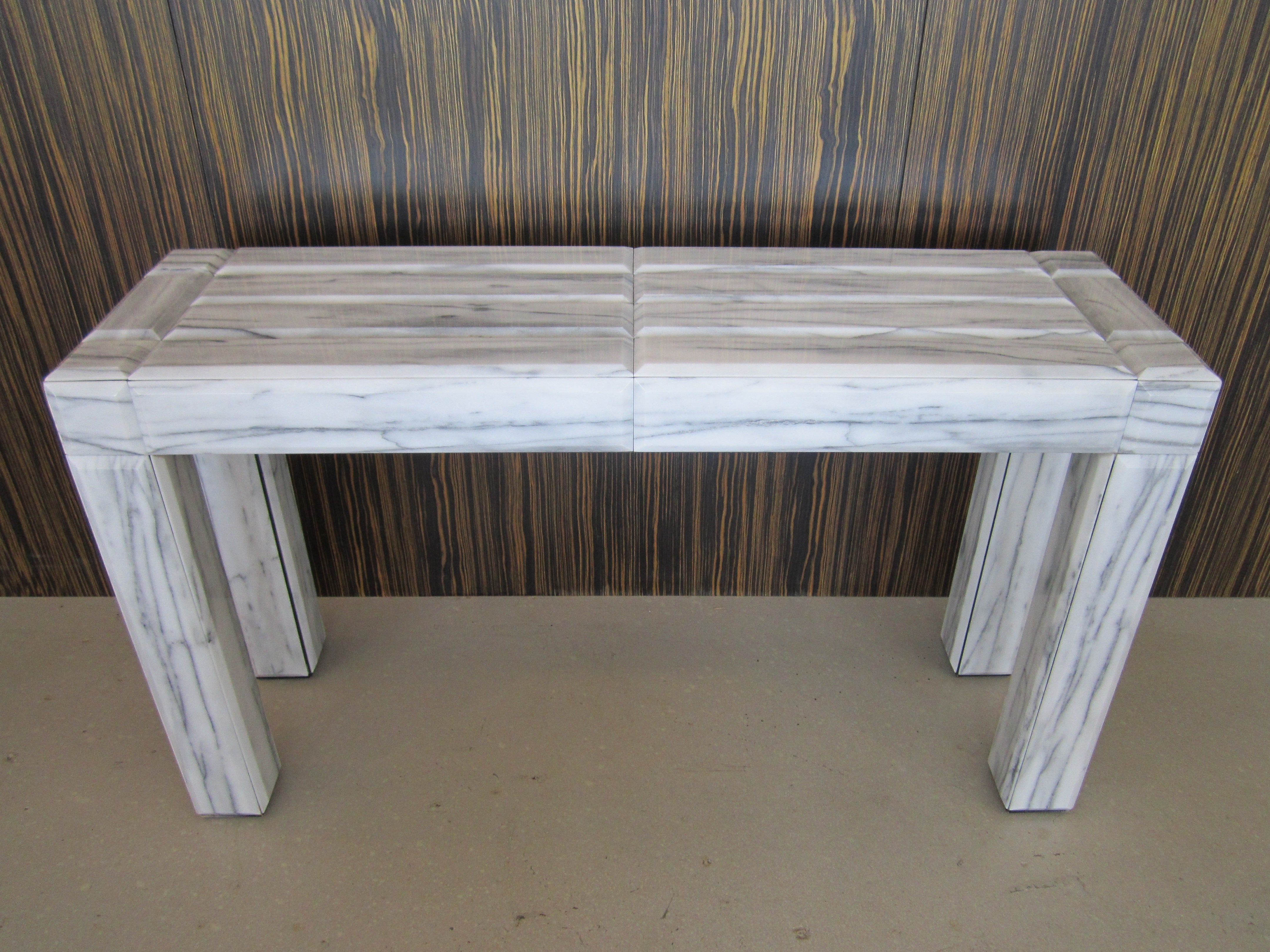 Mid Century Modern Marble Console Table at 1stDibs