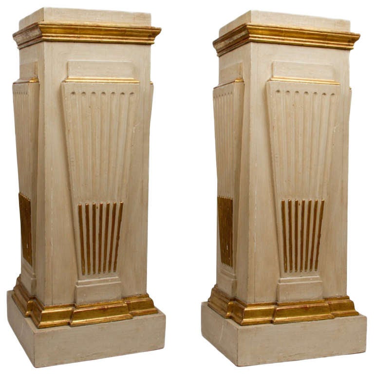 Pair of Swedish Neoclassic Design Square Pedestals at 1stDibs