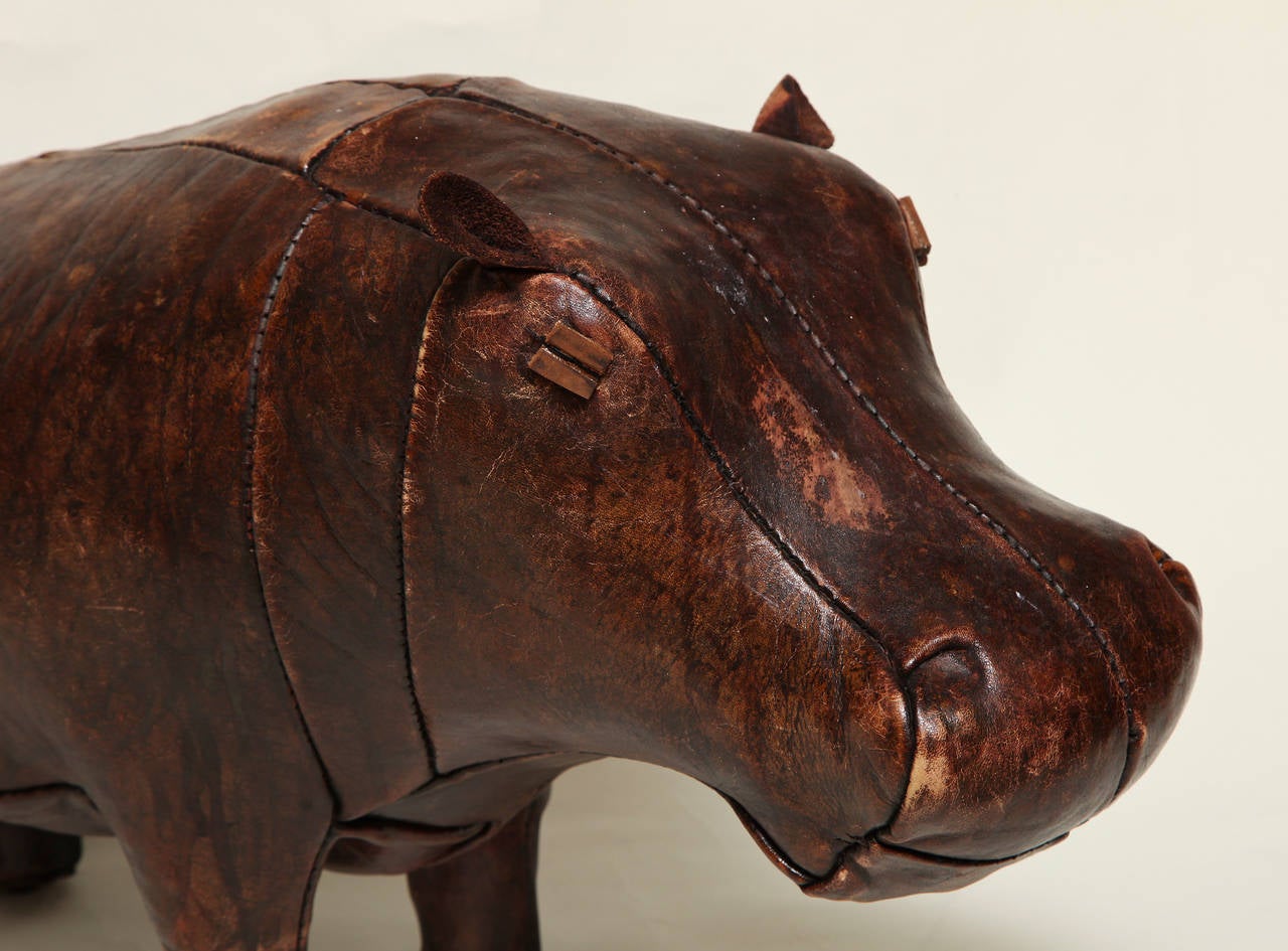 Abercrombie and Fitch Leather Hippopotamus at 1stDibs