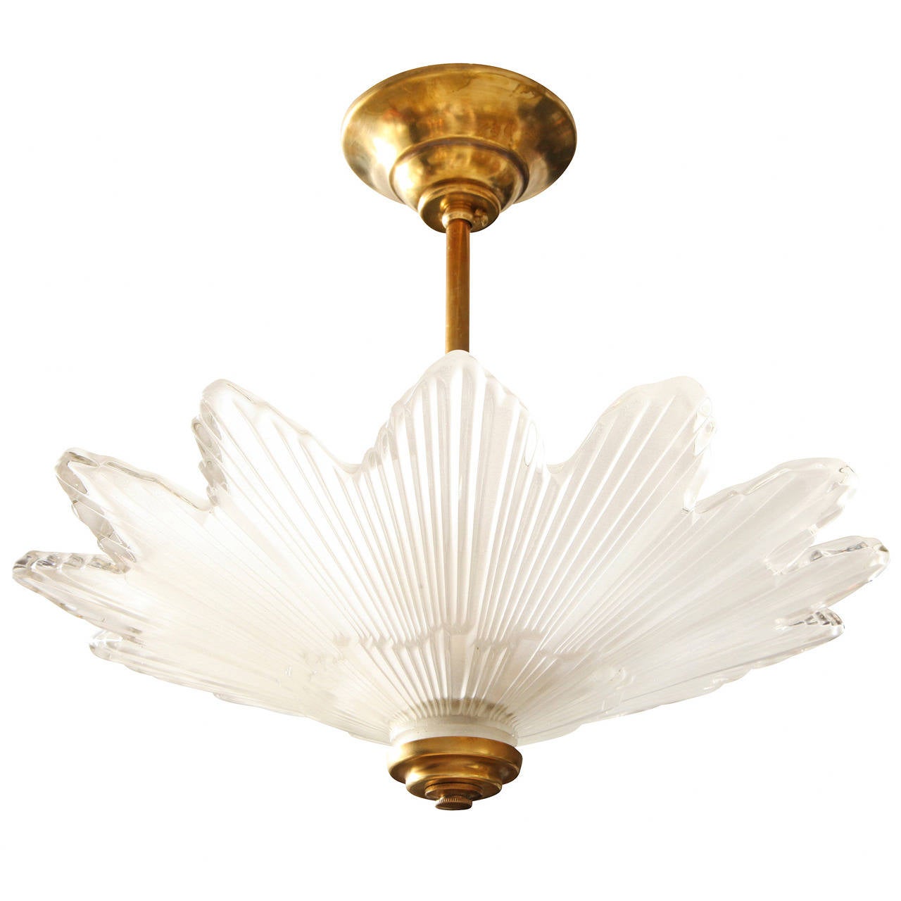 Caldwell Scalloped Edged Glass Sunburst Ceiling Light at 1stDibs