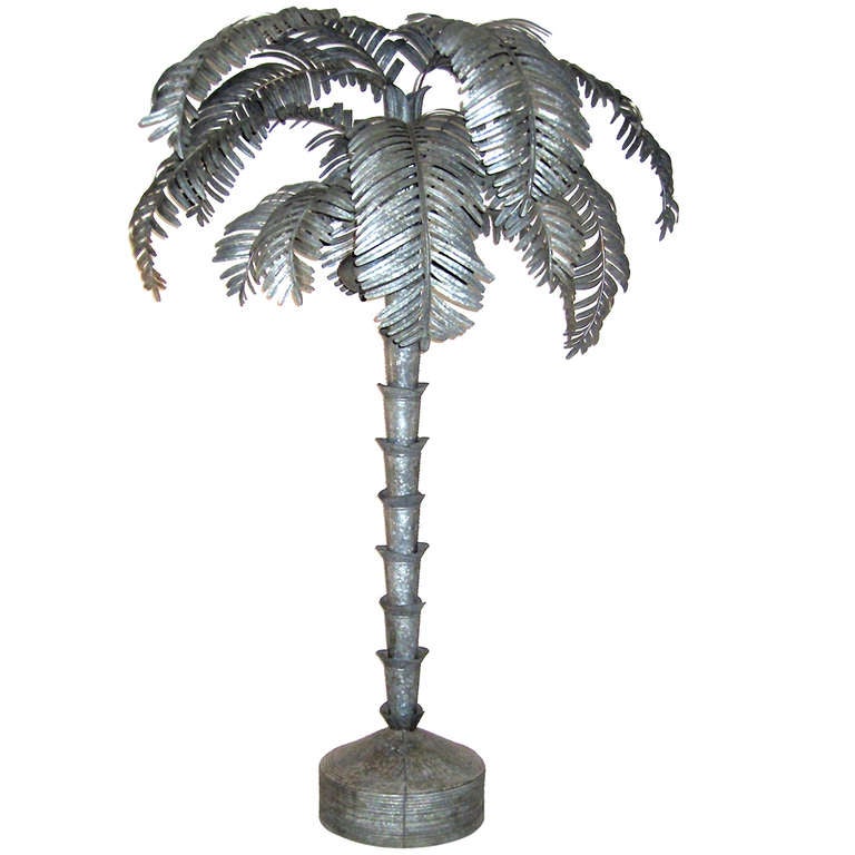 Galvanized Tin Coconut Palm Tree at 1stDibs | galvanized palm tree ...