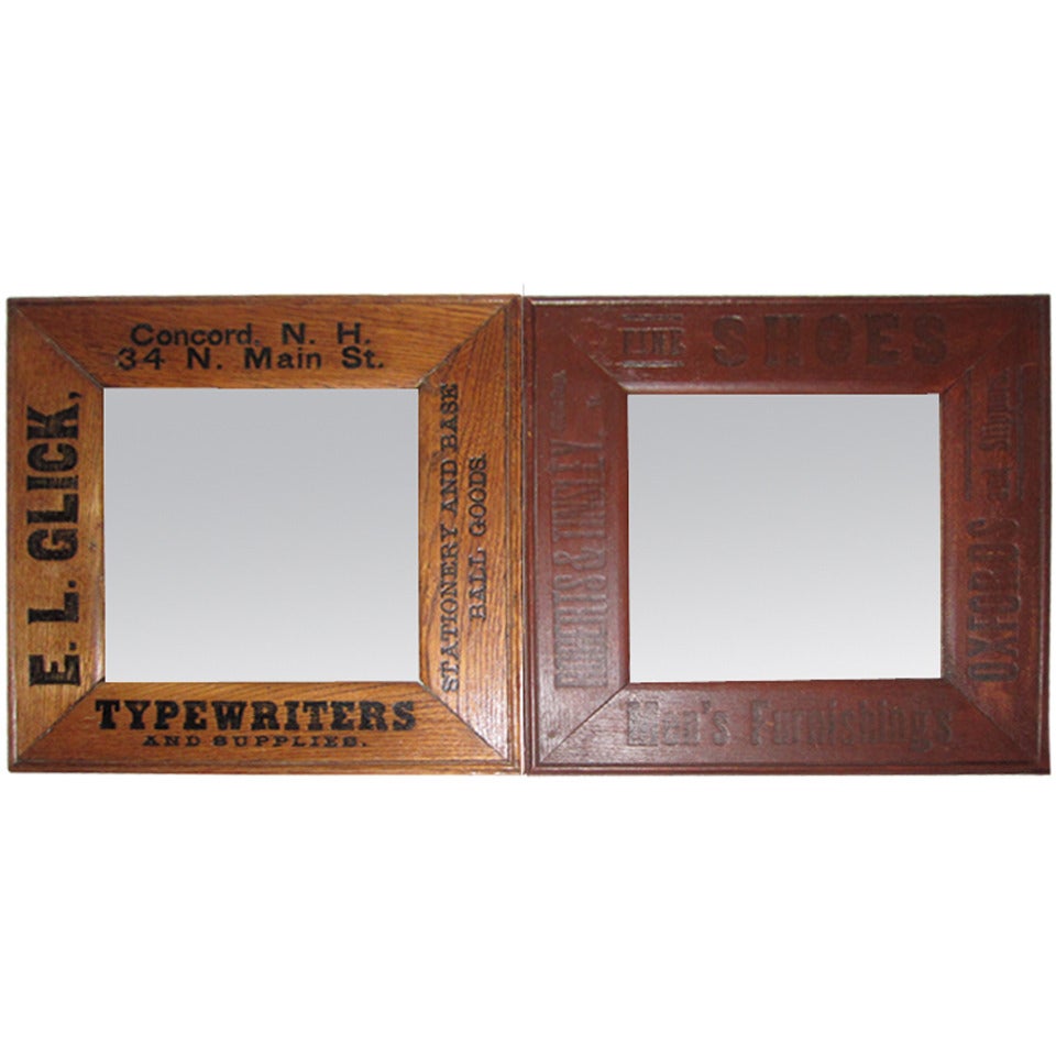 Ithaca Sign Works Mirrors ca.1909 For Sale at 1stDibs