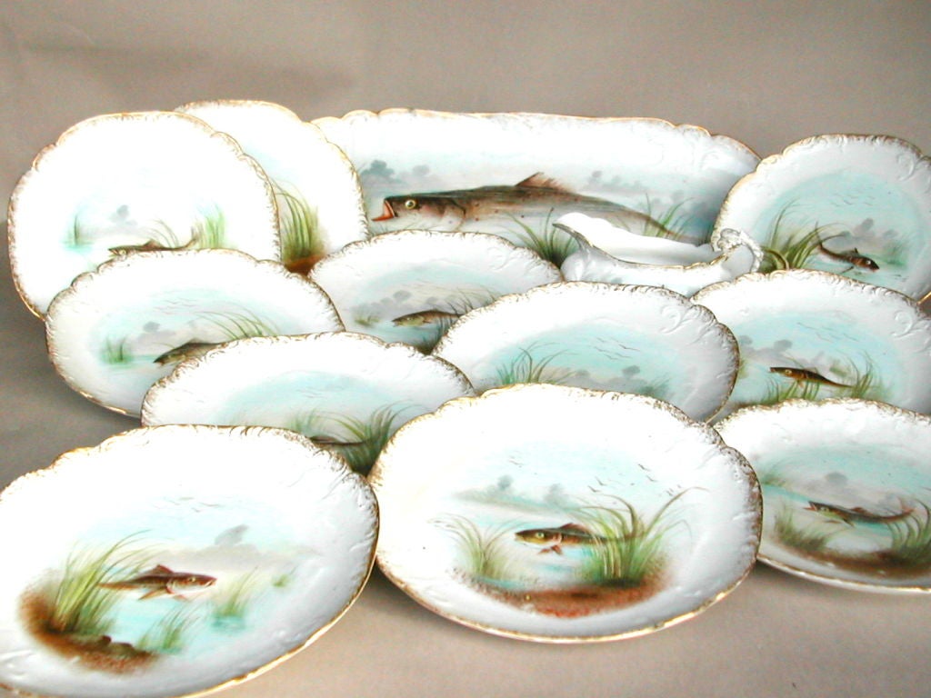 Limoges Porcelain Fish Set at 1stDibs