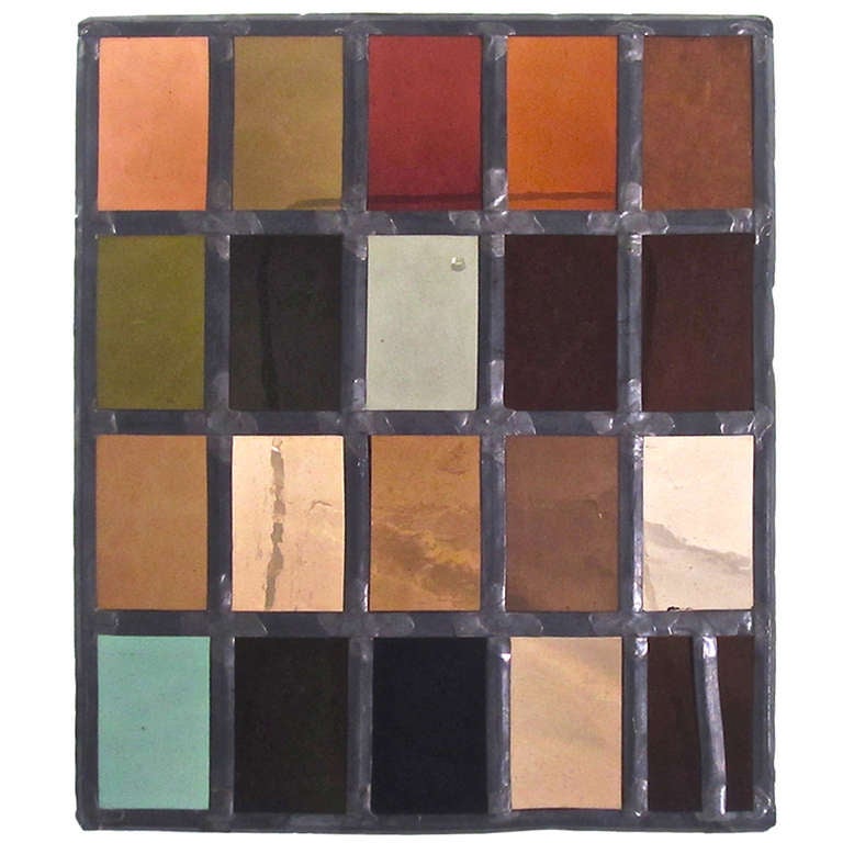 Salesman"s Sample Board of Stained Glass For Sale at 1stDibs