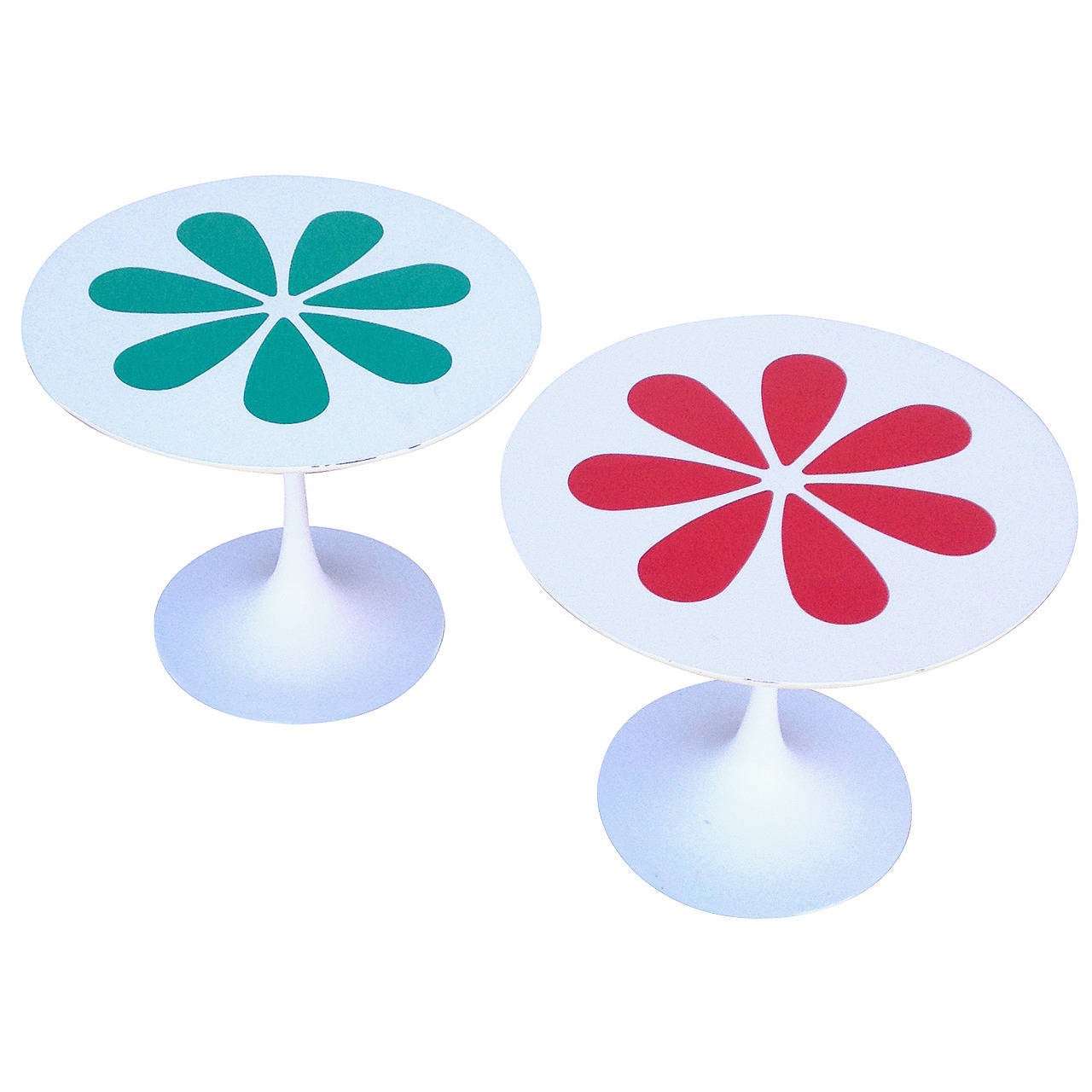 Burke Tulip Tables with Laminate Flower Motif inspired by Eero Saarinen ...