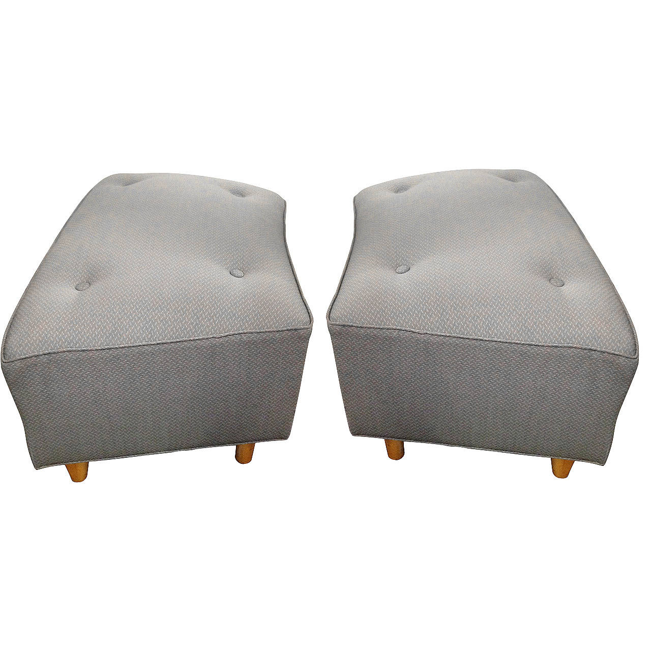 Pair of Trapezoidal Ottomans by Heywood Wakefield at 1stDibs