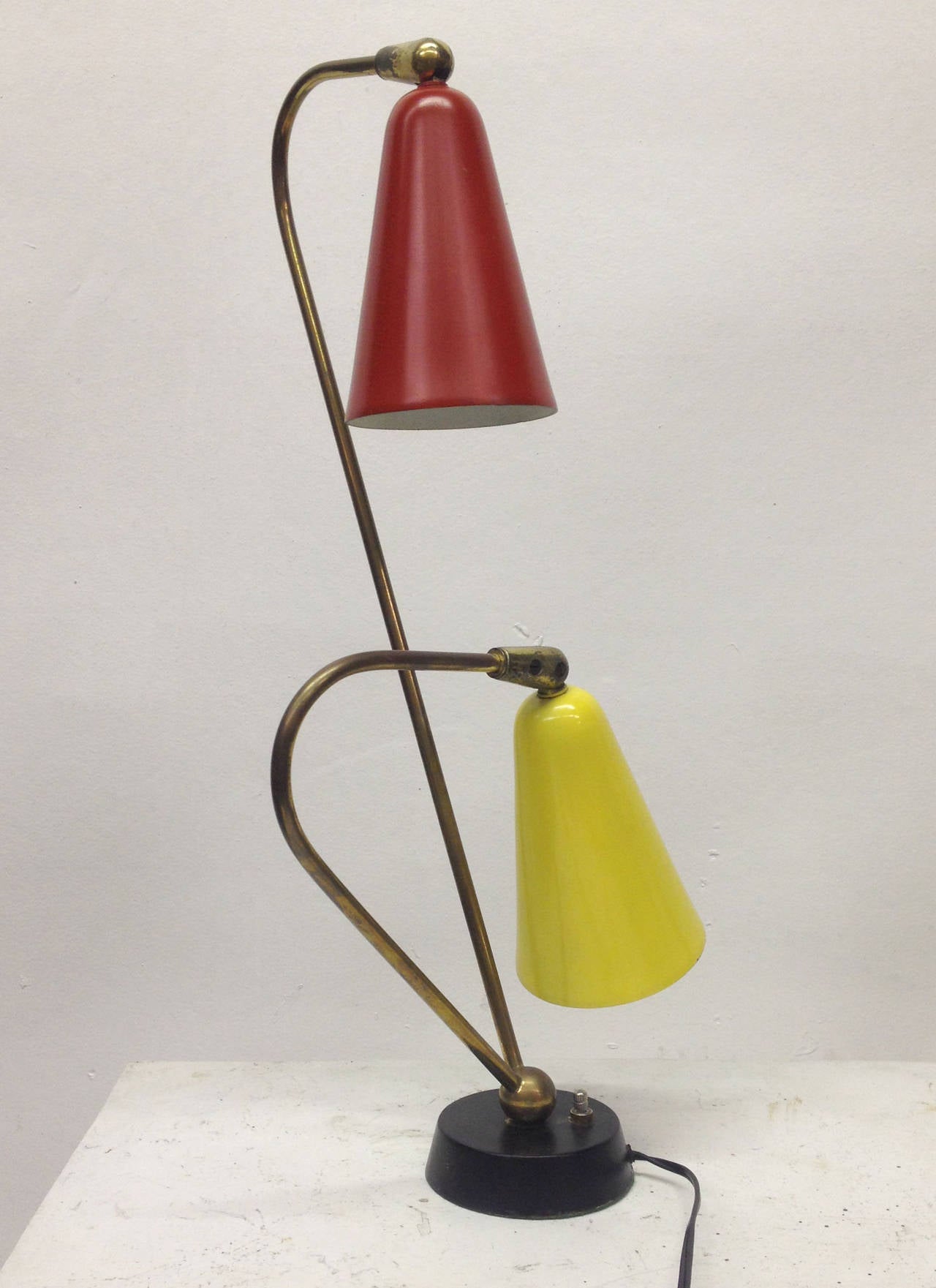 Mid-Century Modern Two-Arm Table Lamp at 1stDibs