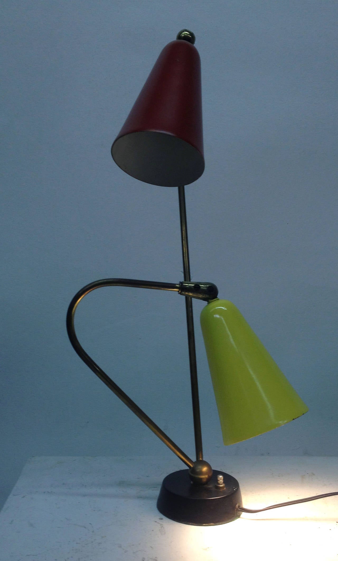 Mid-Century Modern Two-Arm Table Lamp at 1stDibs