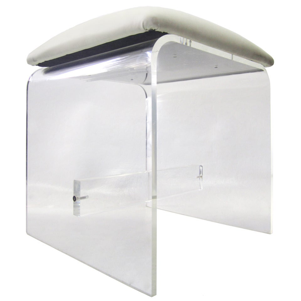 1970s Waterfall Vanity Stool in Lucite at 1stDibs