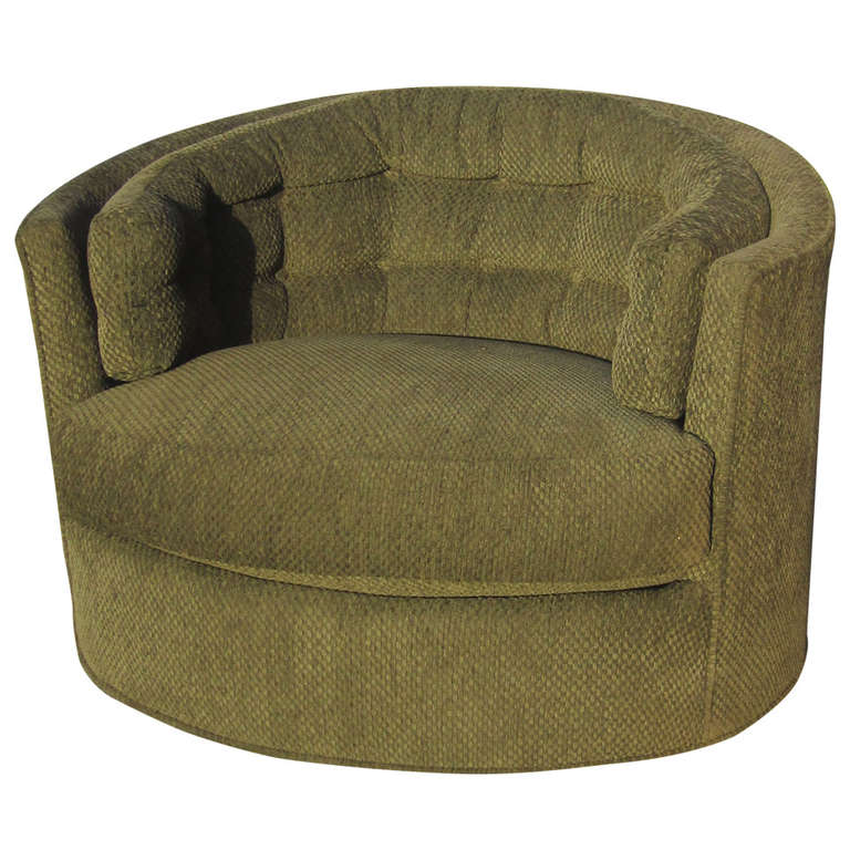 Tufted Swivel Chair by Milo Baughman at 1stDibs