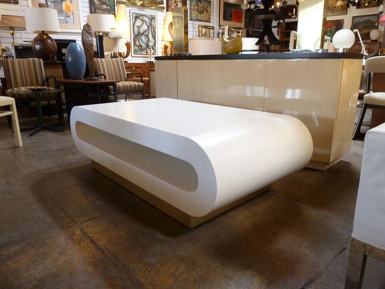 Spectacular White Lacquer Cocktail Table at 1stDibs