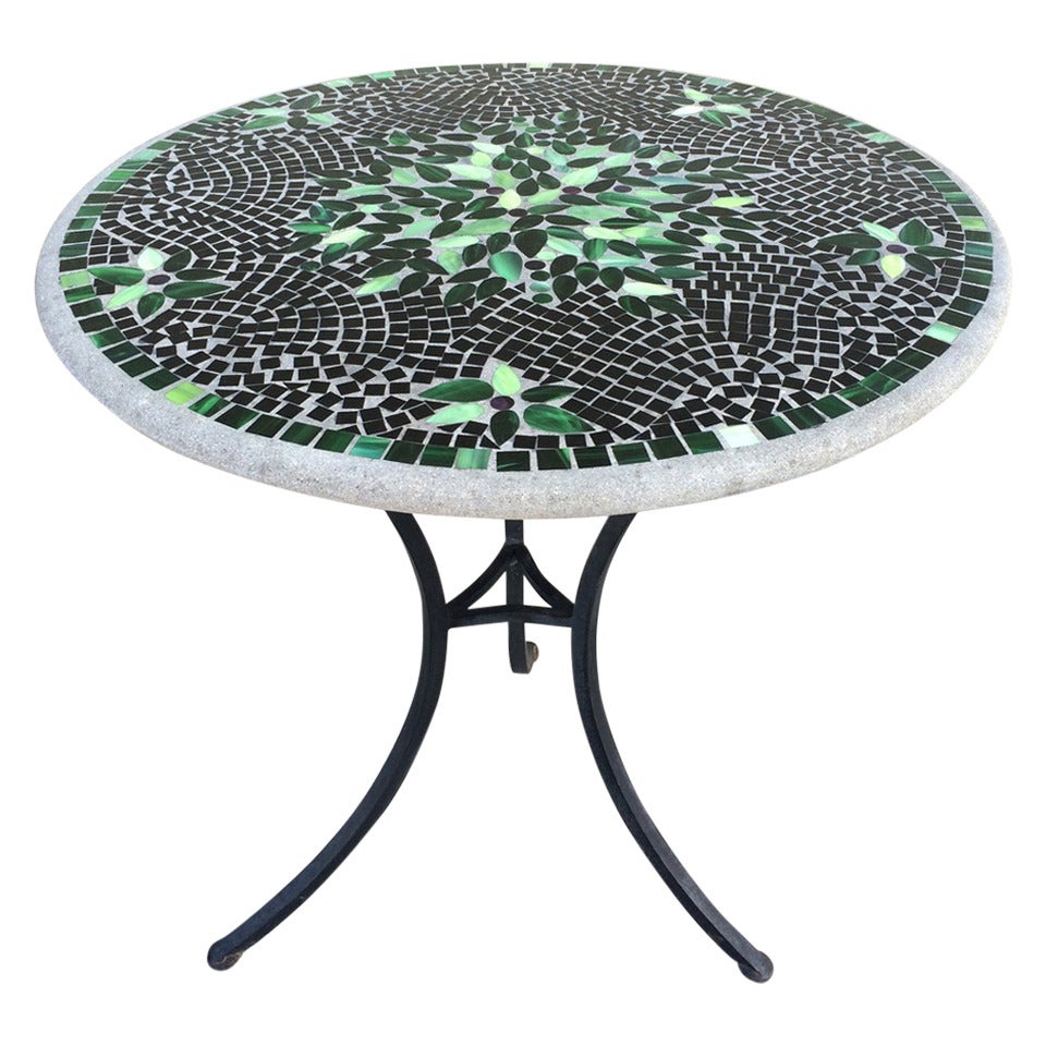 Charming Outdoor Mosaic Patio Table at 1stDibs