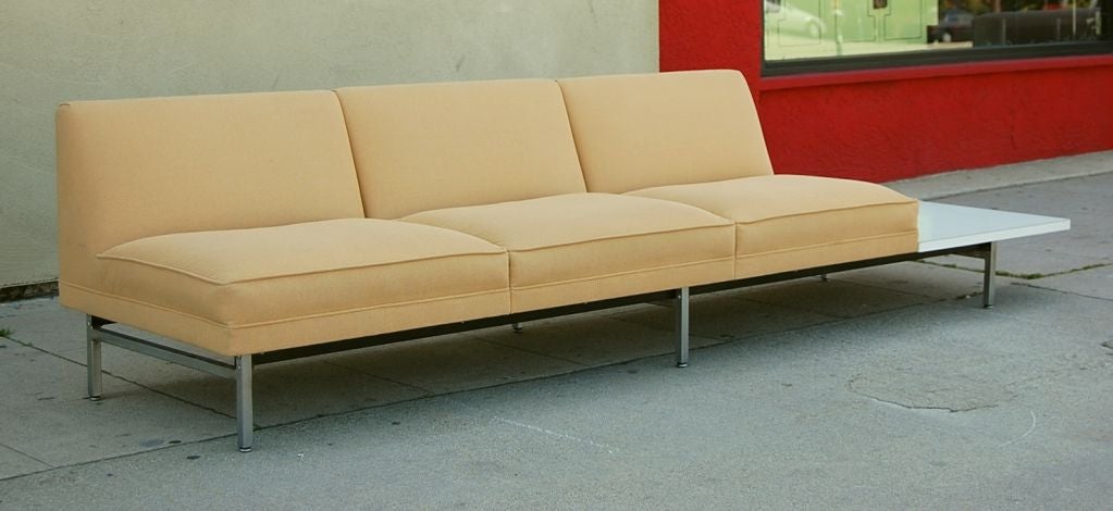3 Seat Sofa with Attached Side Table by George Nelson and Assos. at 1stDibs