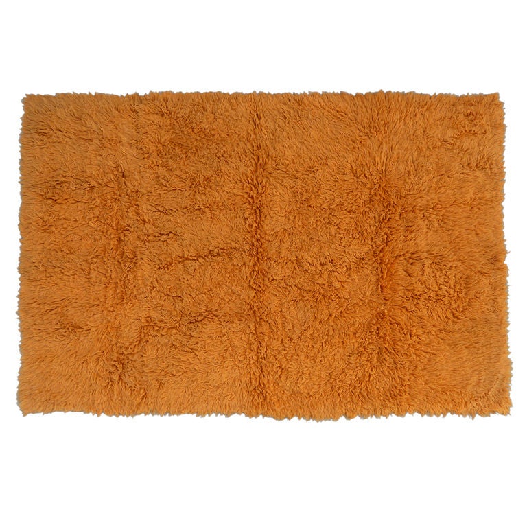 Greek Orange Greek Shag rug at 1stDibs
