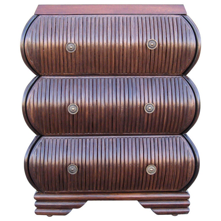 Unusual Petite Chest of Drawers in Bamboo at 1stDibs