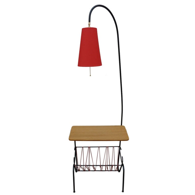 French 50s Floor Lamp/ Side table/ Magazine rack at 1stDibs | magazine ...