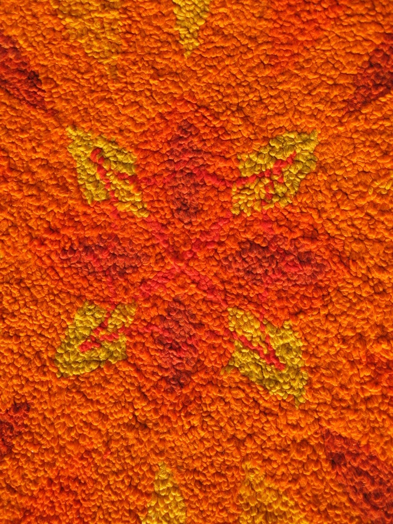 Danish Mid-Century Medallion Rya Rug with Sun Motif at 1stDibs