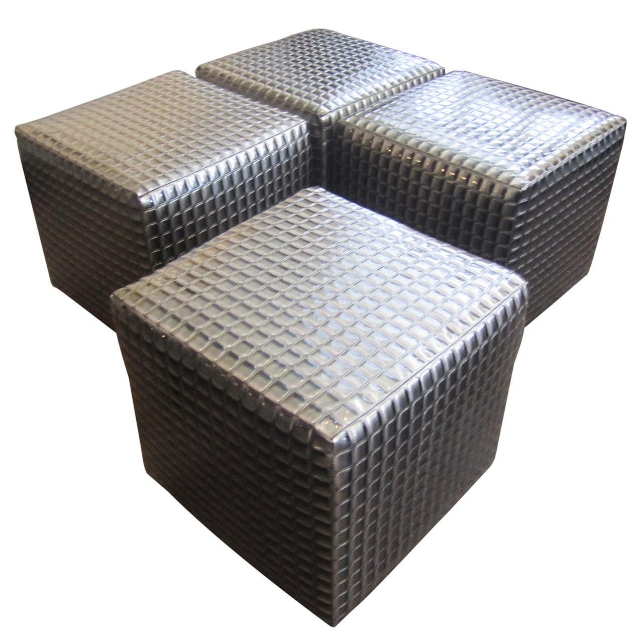 1970s Modular Coffee Table or Ottoman Set at 1stDibs
