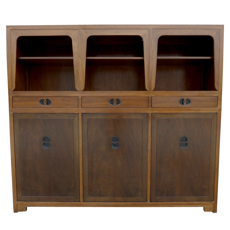 Mid-Century Two-Tone Walnut Cabinet by Michael Taylor for Baker at 1stDibs