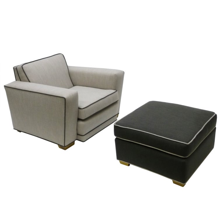 Speed Chair with Ottoman in the Manner of Paul Frankl at 1stDibs