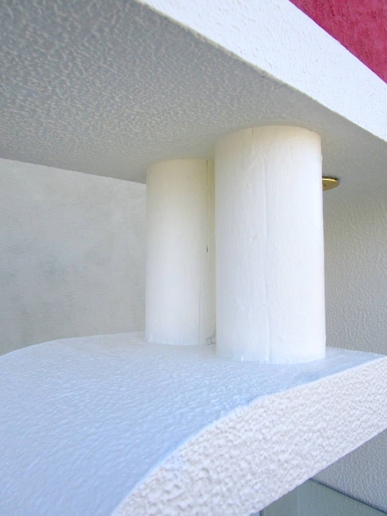 Sculptural Shelf in Plaster and Glass at 1stDibs