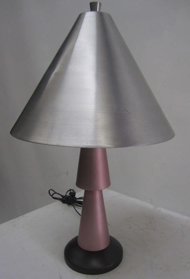 Memphis-Style Aluminum Table Lamps, Pair at 1stDibs