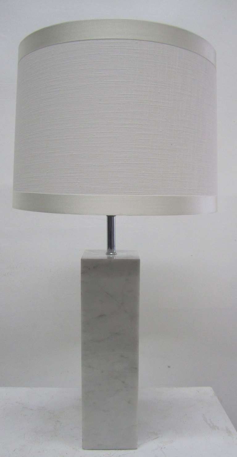 Architectonic Marble Table Lamp Attributed to Von Nessen at 1stDibs