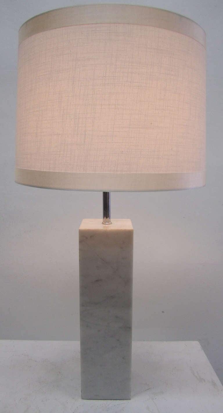 Architectonic Marble Table Lamp Attributed to Von Nessen at 1stDibs