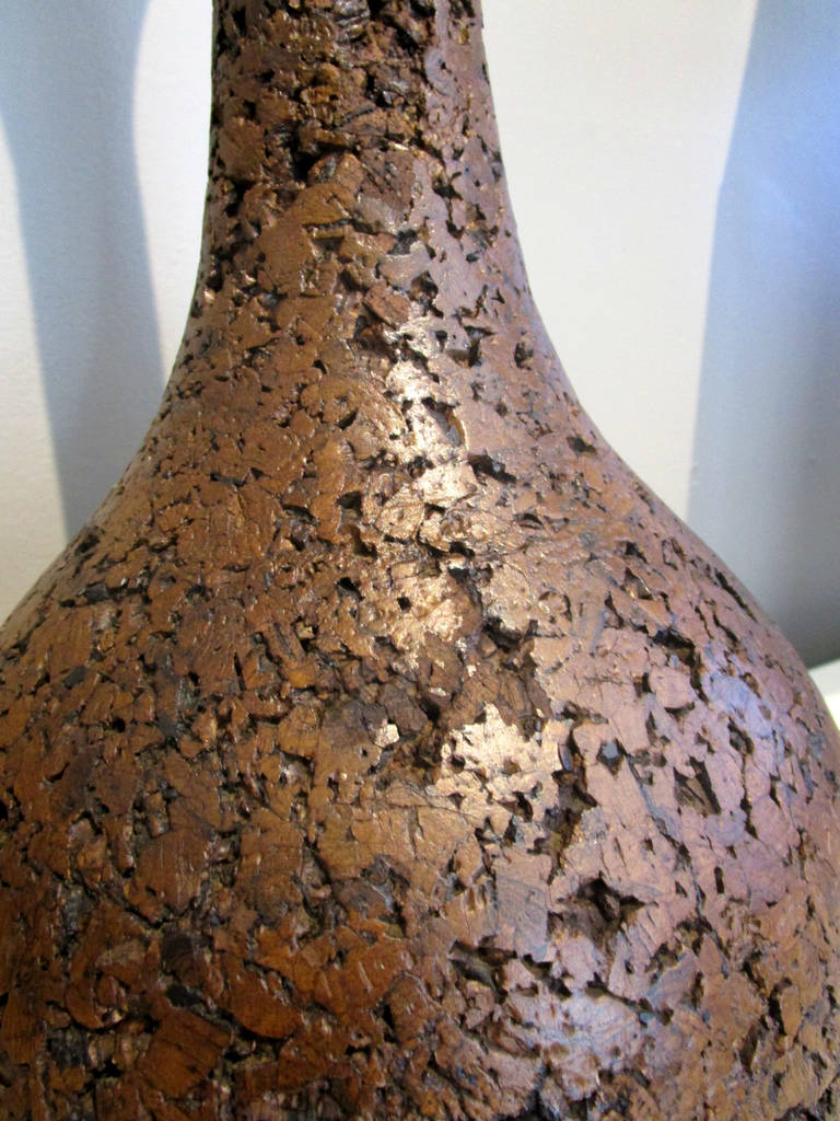 Pair of Chic Mid-Century Cork Lamps at 1stDibs