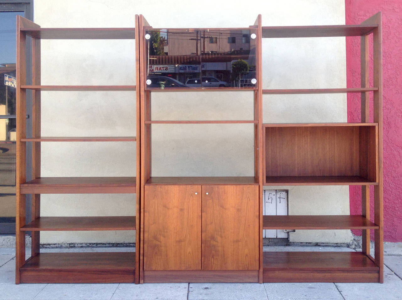 Mid-Century Modern Walnut Wall Unit at 1stDibs