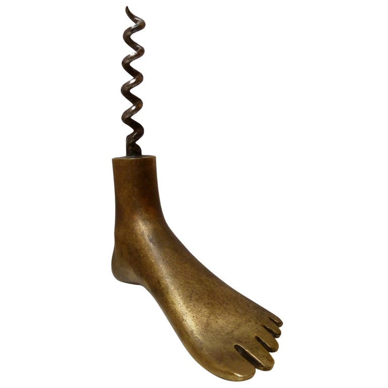 Austrian Mid-Century Foot-shaped Corkscrew by Carl Aubock at 1stdibs